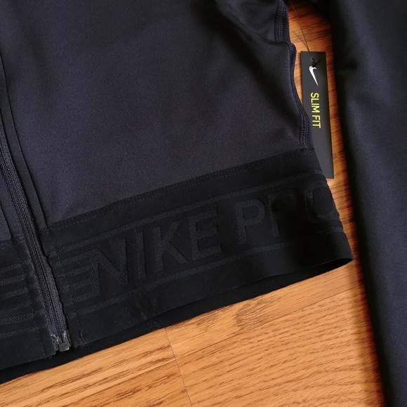 Nike | Tops | Nike Pro Long Sleeve Cropped Zip Front Top | Poshmark